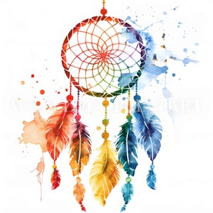 Rainbow Dream Catcher Clipart Bundle - 10 High Quality JPG - Digital ...