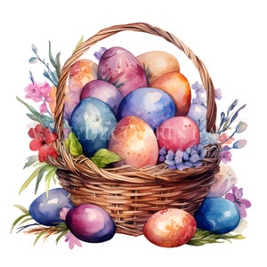 Easter Baskets Clipart Bundle SET 2 - 11 High Quality JPG - Digital ...