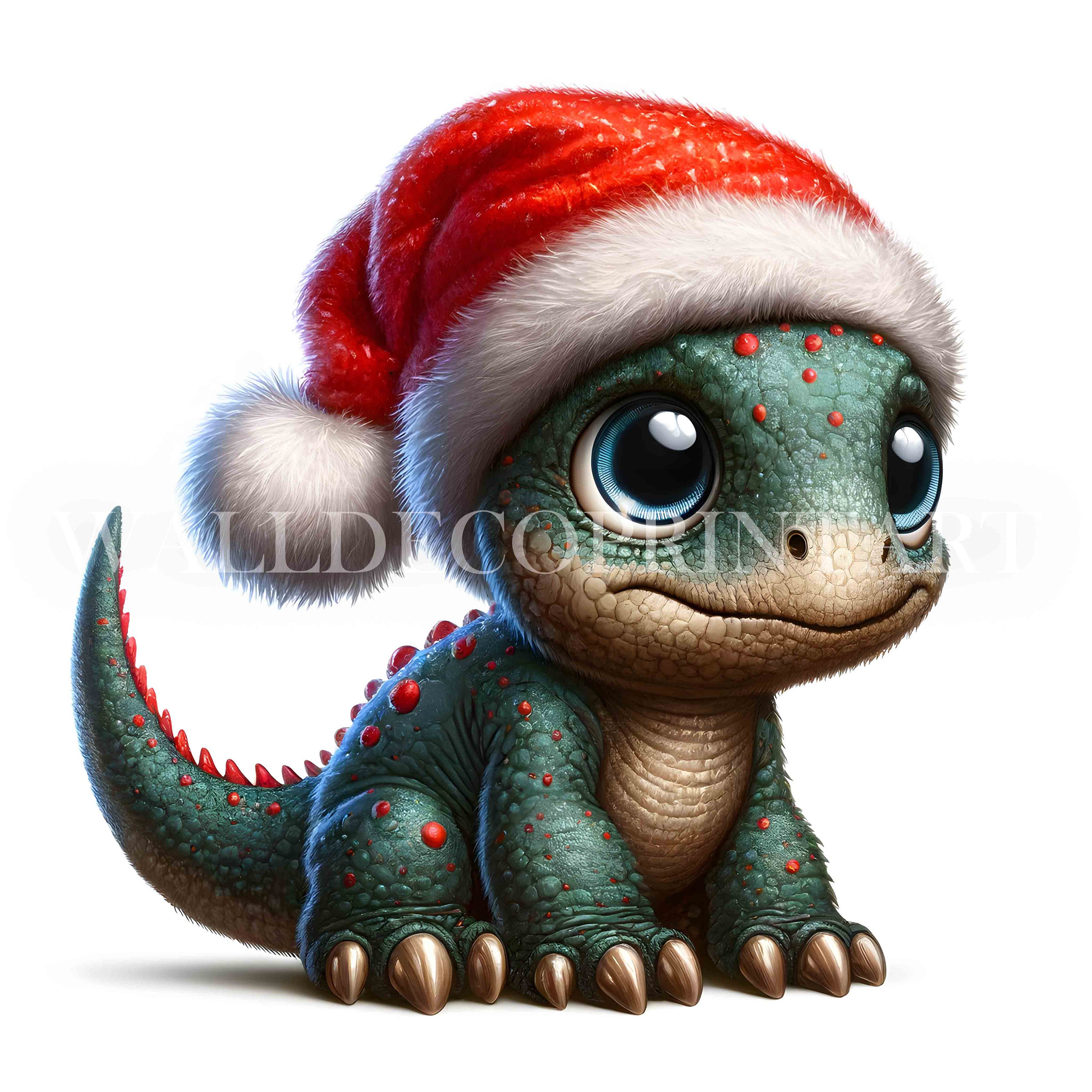 10 Cute Christmas Dinosaur Clipart Bundle 2 - High Quality Jpgs ...