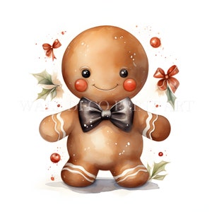 Cute Gingerbread Man Clipart Bundle - 12 High Quality JPGS - Digital ...