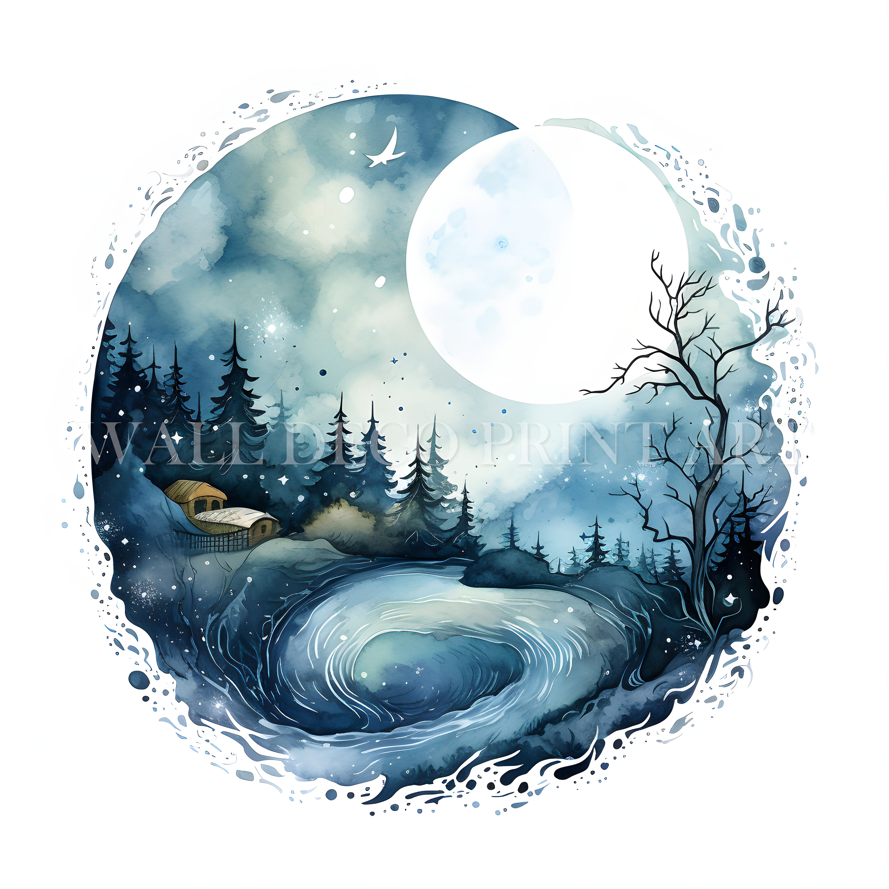 Beautiful Full Moon Clipart Bundle - 10 High Quality Jpgs - Digital ...