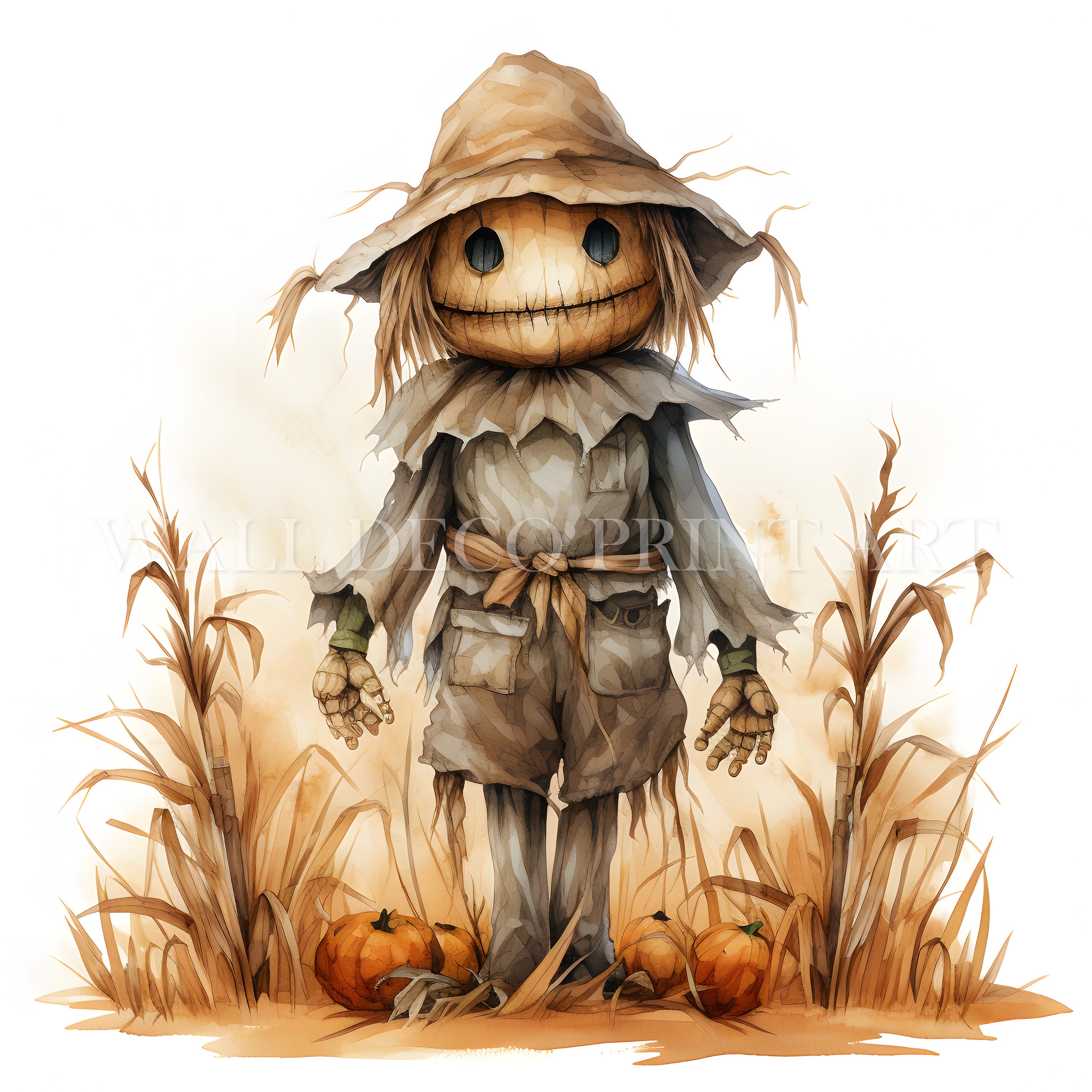 Halloween Scarecrow Clipart Bundle 10 High Quality Jpgs - Etsy