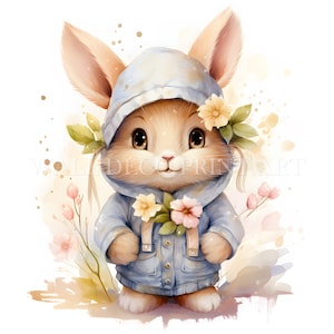 Cute Spring Flower Rabbit Clipart Bundle - 12 High Quality JPG ...