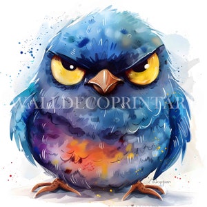 11 Cute Grumpy Bird Clipart Bundle - High Quality Jpgs - Digital ...