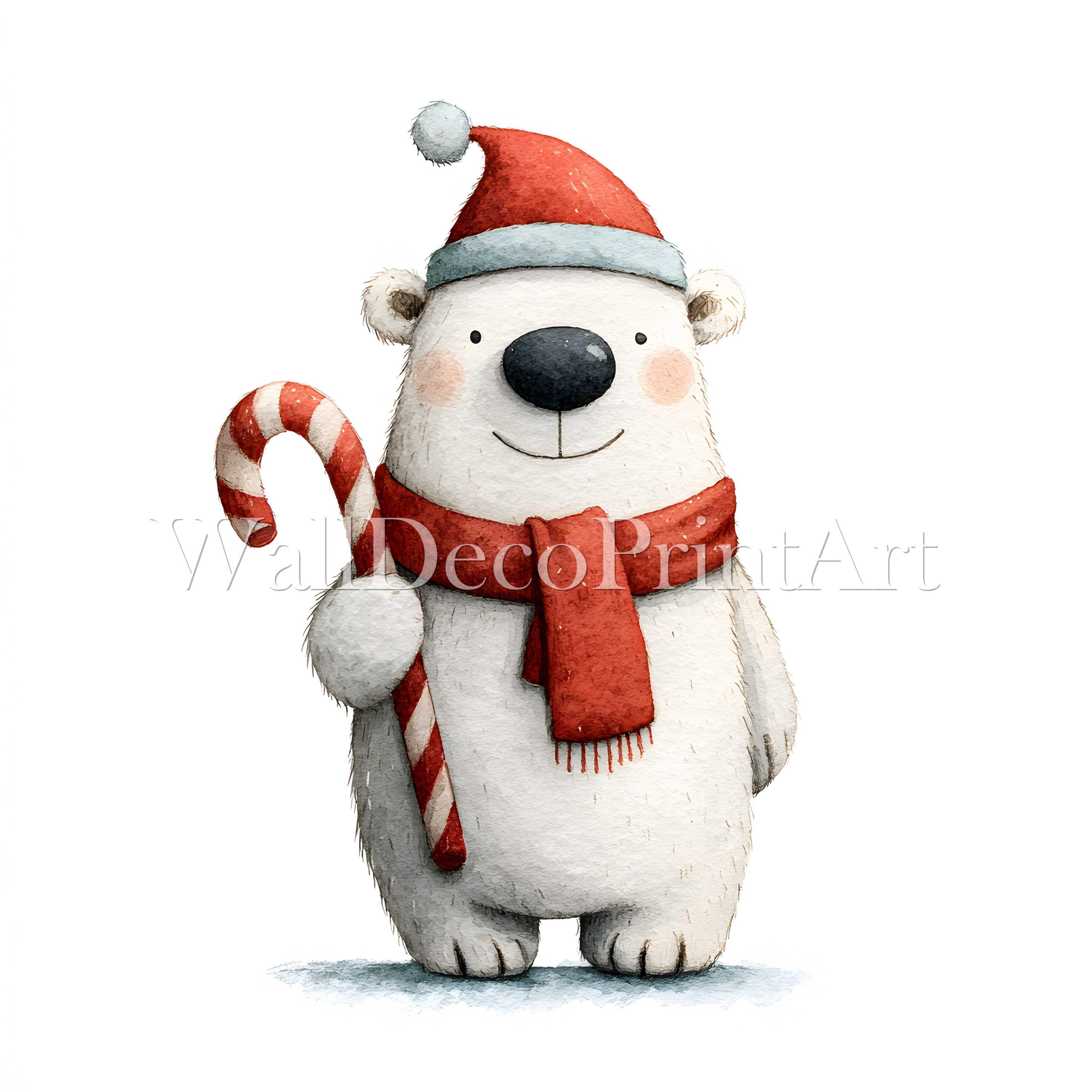 12 Christmas Polar Bear Clipart Bundle - High Quality Jpgs - Digital ...