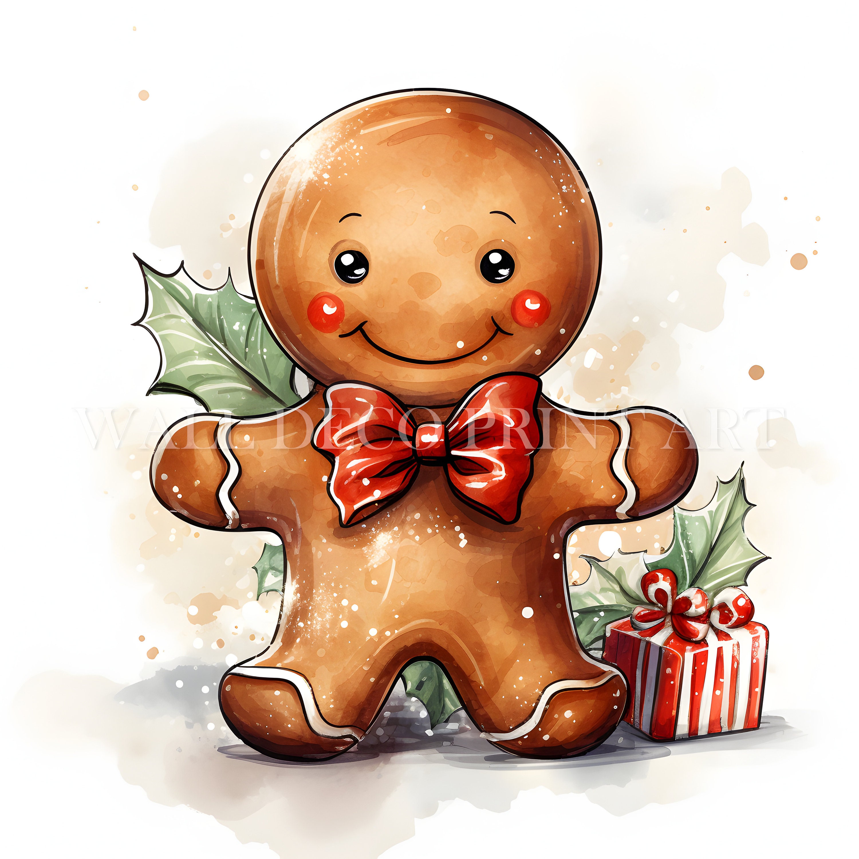 Cute Gingerbread Man Clipart Bundle 12 High Quality JPGS - Etsy