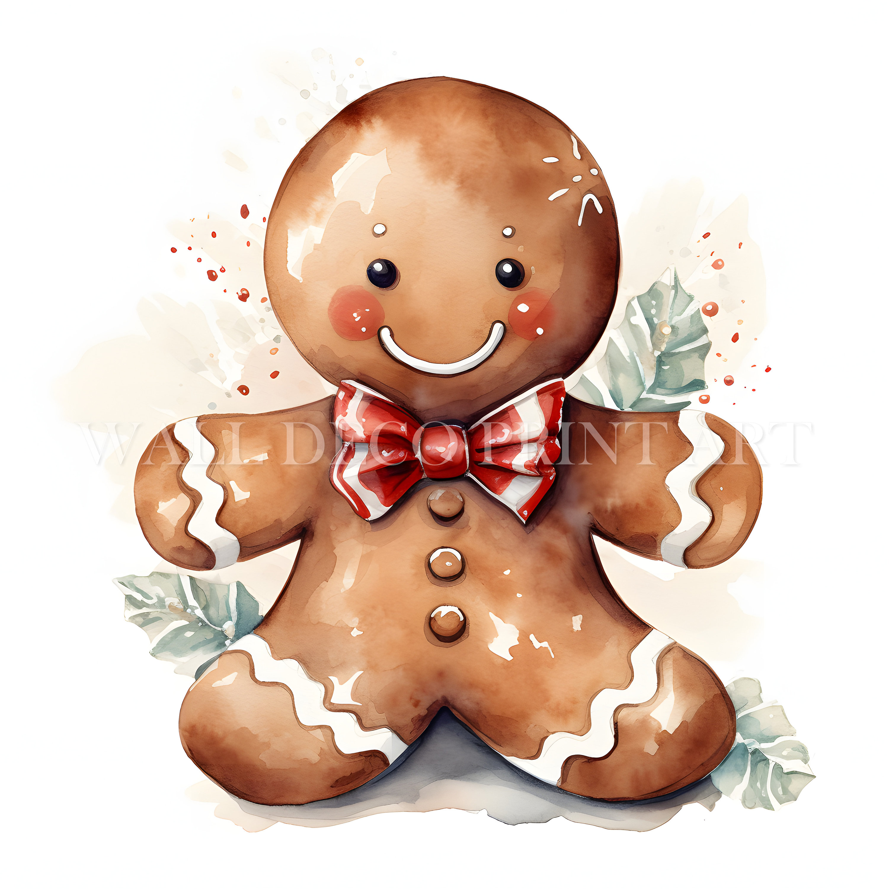 Cute Gingerbread Man Clipart Bundle 12 High Quality JPGS - Etsy