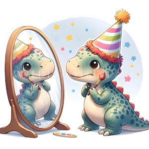 Cute Birthday DINOSAURS Clipart Bundle - 15 High Quality JPG - Digital ...