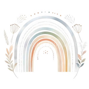 Pastel Boho Rainbows Clipart - 10 High Quality Images - Digital ...