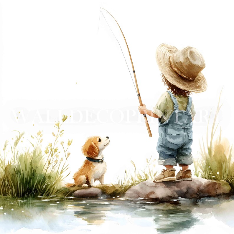 11 Little Fisherman Clipart - High Quality JPG - Digital Download ...