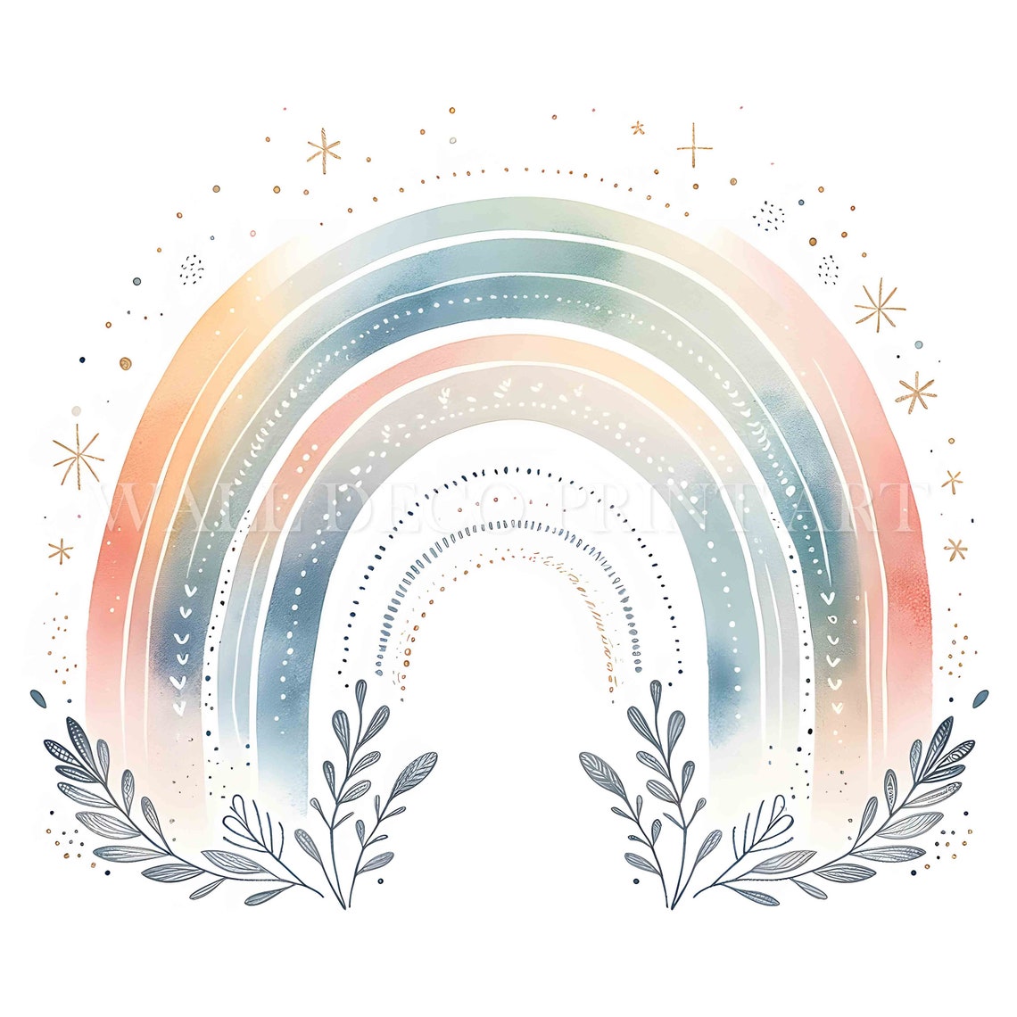 Pastel Boho Rainbows Clipart - 10 High Quality Images - Digital ...