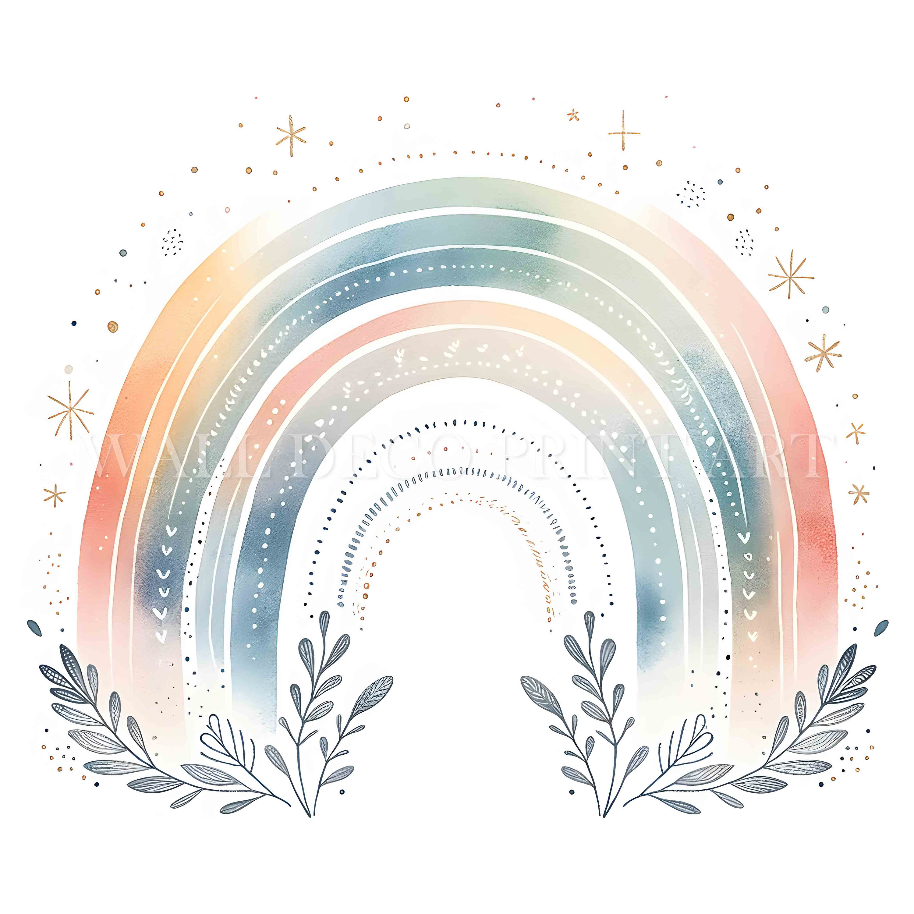 Pastel Boho Rainbows Clipart - 10 High Quality Images - Digital ...