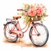 Watercolor Floral Bicycle Clipart Bundle - 10 High Quality JPG ...