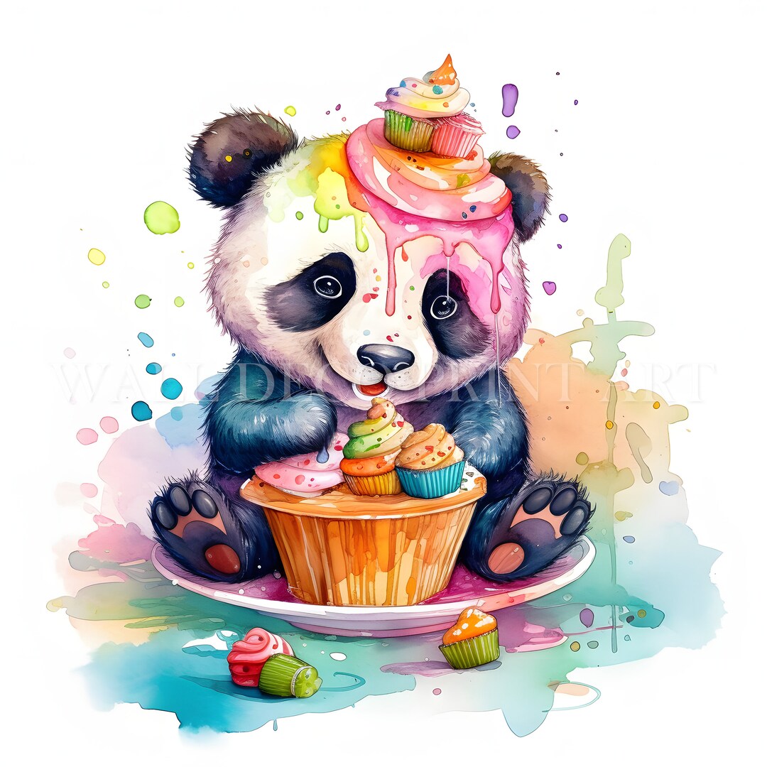 Birthday PANDA Clipart Bundle 10 High Quality Jpgs Digital Downloads ...