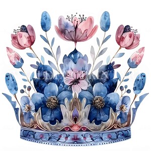 10 Blue Crowns Clipart Bundle - High Quality JPG - Digital Download ...