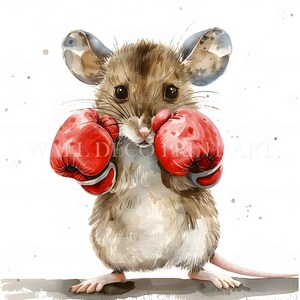 Cute Boxing Mouse Clipart Bundle - 10 High Quality Jpgs - Digital ...