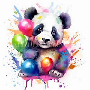 Birthday PANDA Clipart Bundle - 10 High Quality Jpgs - Digital ...