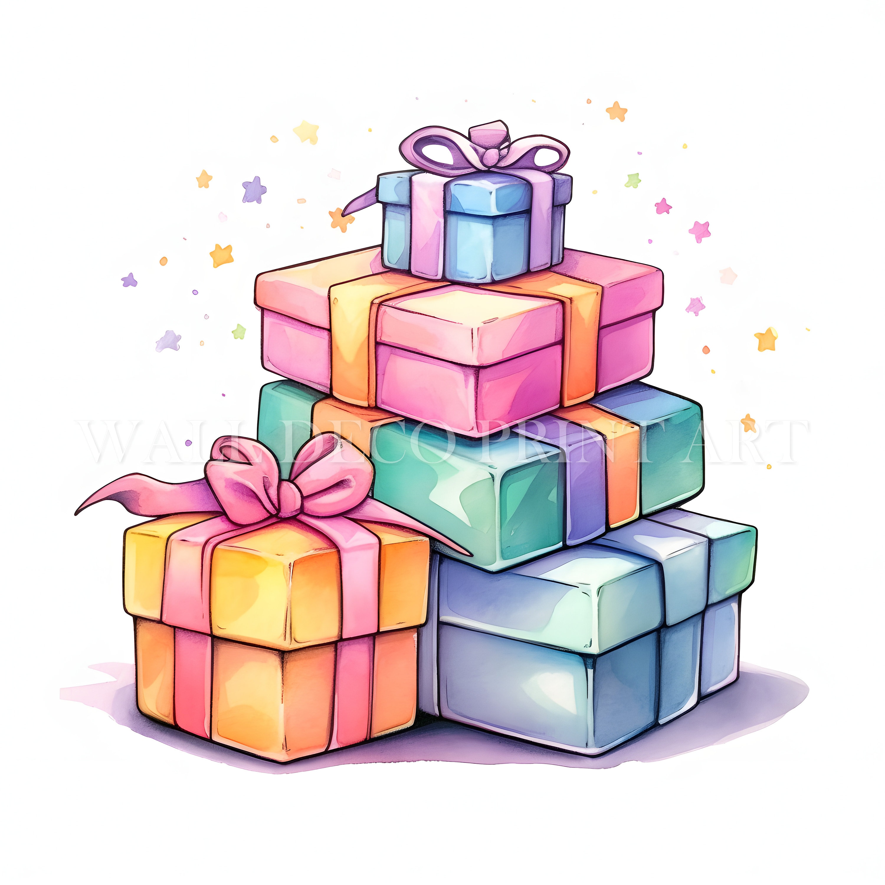 Pastel GIFTS Clipart Bundle 10 High Quality Jpgs Digital - Etsy