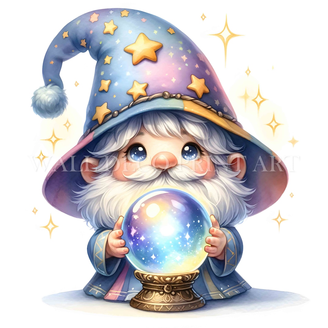 Cute Gnome Wizards Clipart Bundle - 11 High Quality Jpgs - Digital ...