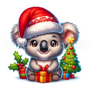 10 Cute Christmas Koala Clipart Bundle 2 High Quality JPG Digital ...