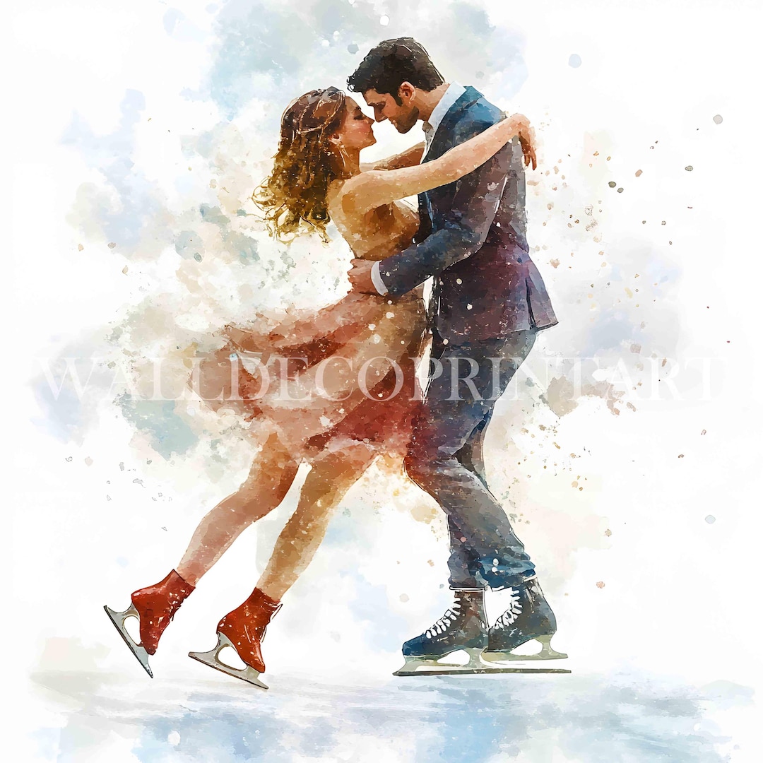 11 Ice Skating Couple Clipart Bundle - High Quality JPG - Digital ...