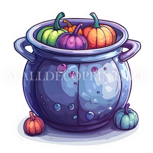 10 Halloween Bubbling Cauldron Clipart Bundle 2 - High Quality JPG ...