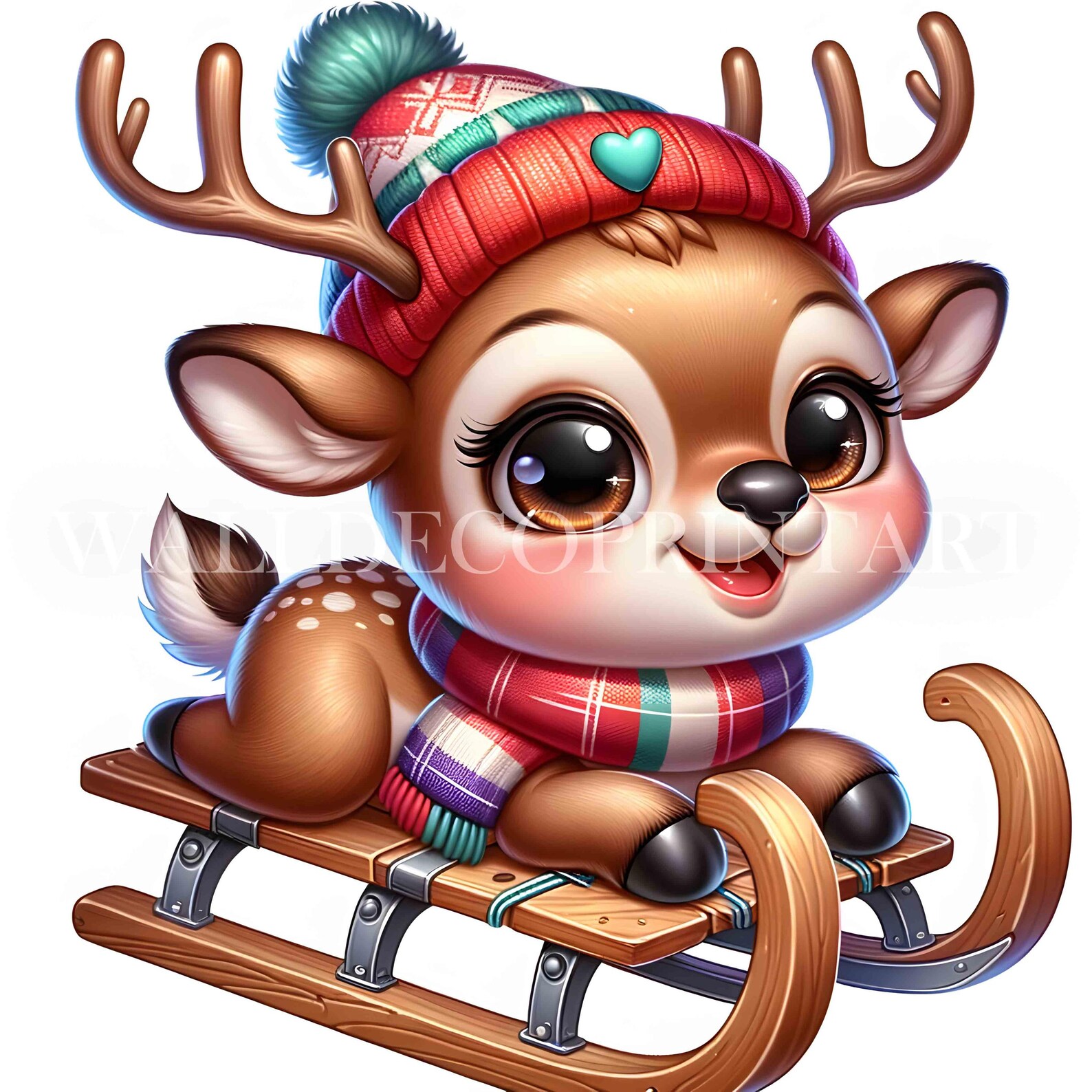12 Christmas Winter Reindeer Clipart Bundle - High Quality JPG ...