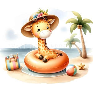 SUMMER ANIMALS SET 1 Clipart Bundle - 10 High Quality Jpgs - Digital ...
