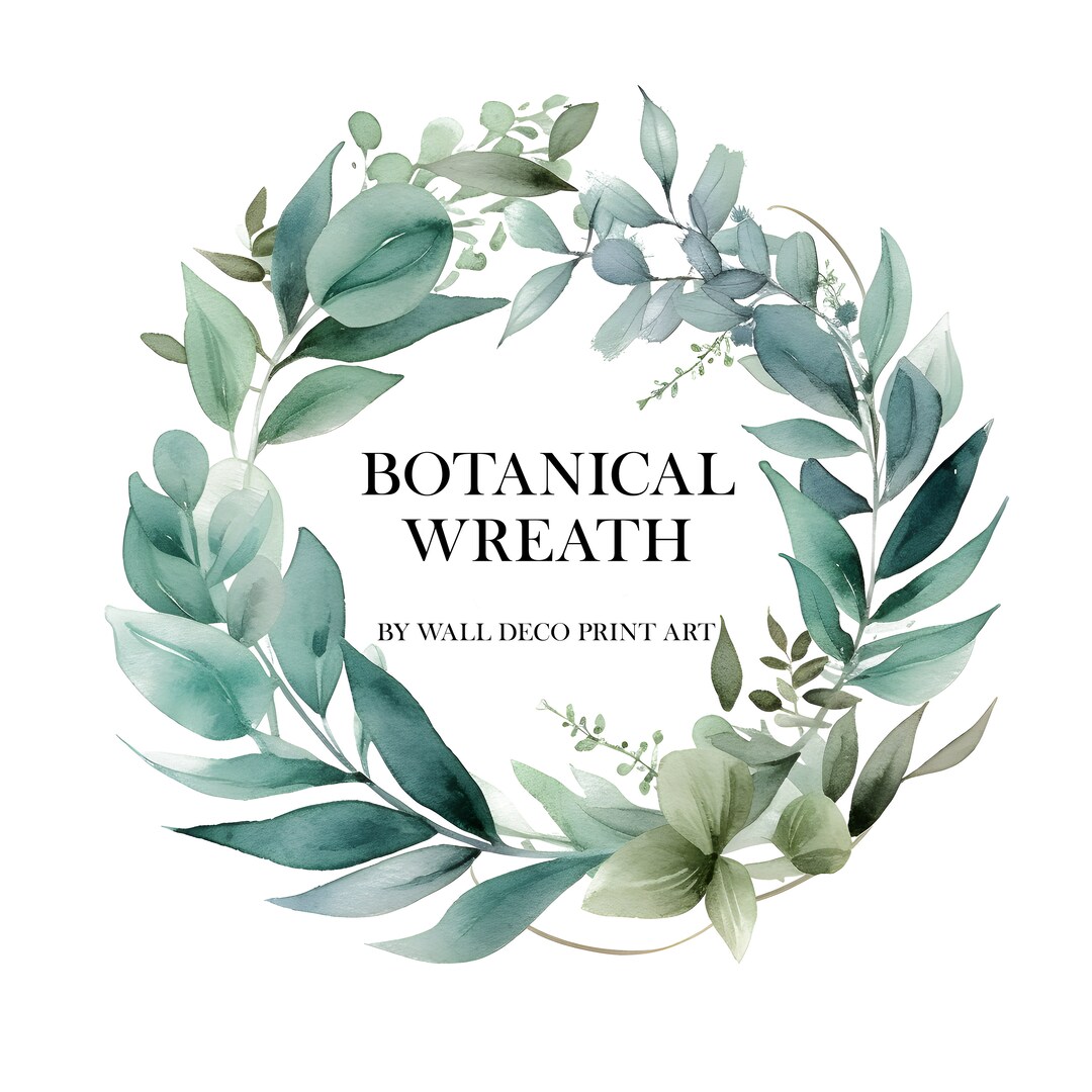 Botanical Wreath Clipart - Hight Quality PNG - 300DPI - Commercial Use ...