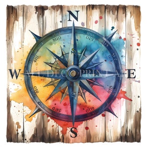 Colorful Compass Clipart Bundle 12 High Quality Jpgs Digital Downloads ...