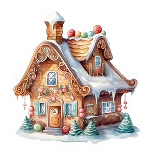 Gingerbread House Clipart Bundle - 10 High Quality JPGS - Digital ...