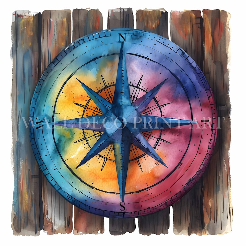 Colorful Compass Clipart Bundle - 12 High Quality Jpgs - Digital ...