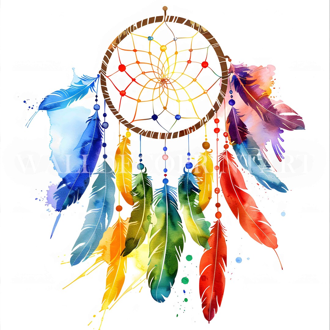 Rainbow Dream Catcher Clipart Bundle - 10 High Quality JPG - Digital ...