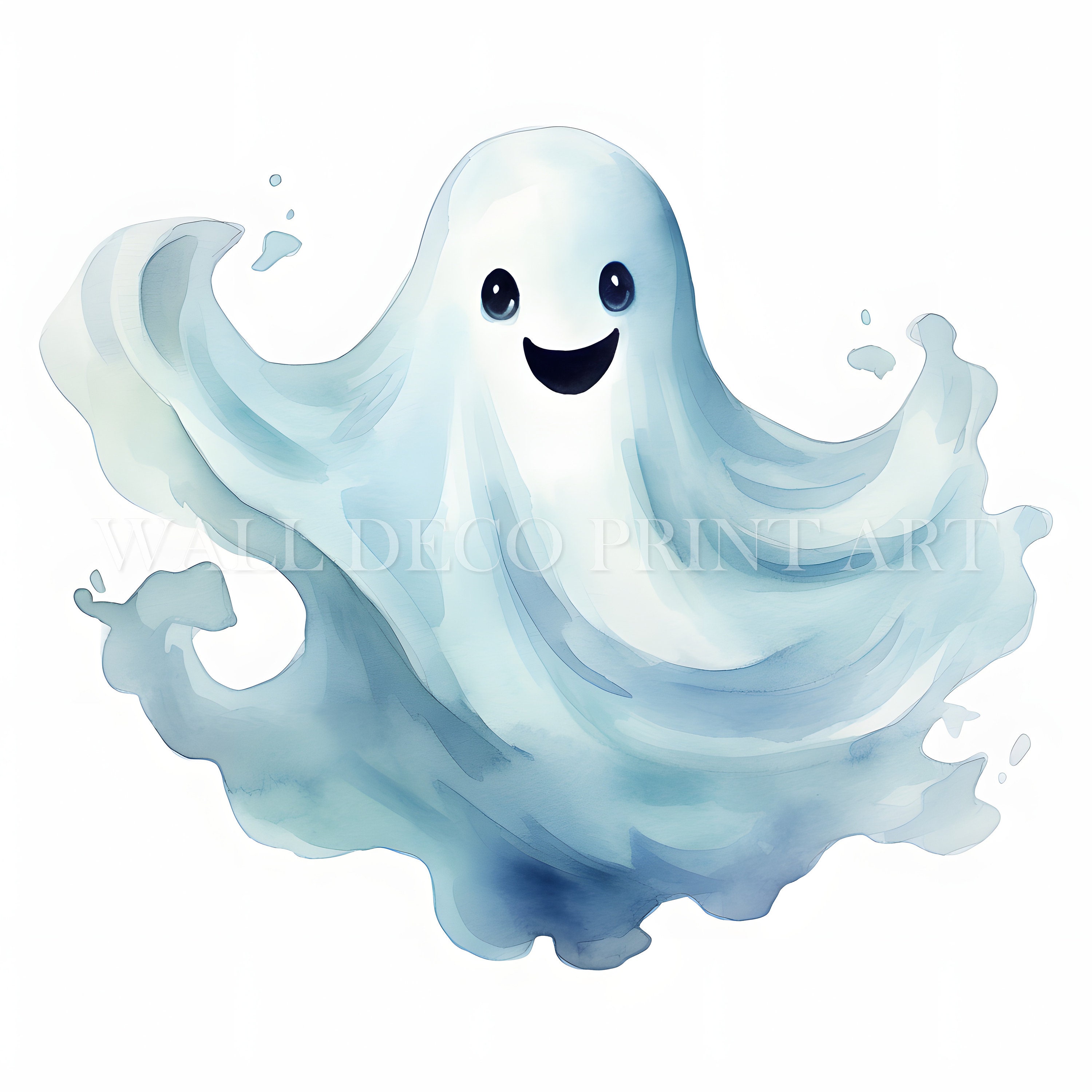 Cute Ghost Clipart Bundle - 10 High Quality Jpgs - Digital Downloads ...