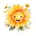 Smiling Sunflower Clipart Bundle - 10 High Quality Jpgs - Digital ...