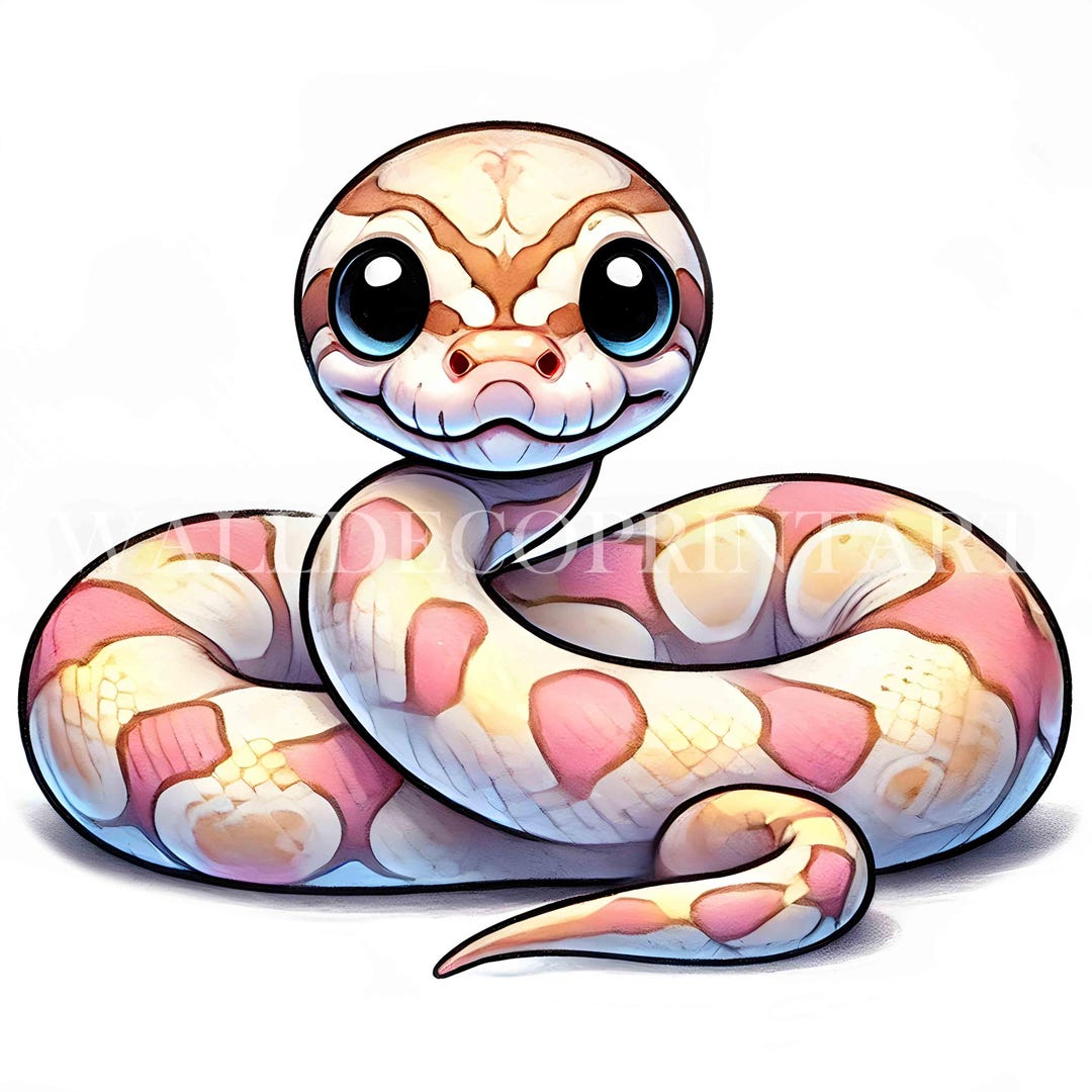 Soft Sketch Baby Ball Python Clipart Bundle - 5 High Quality Images ...