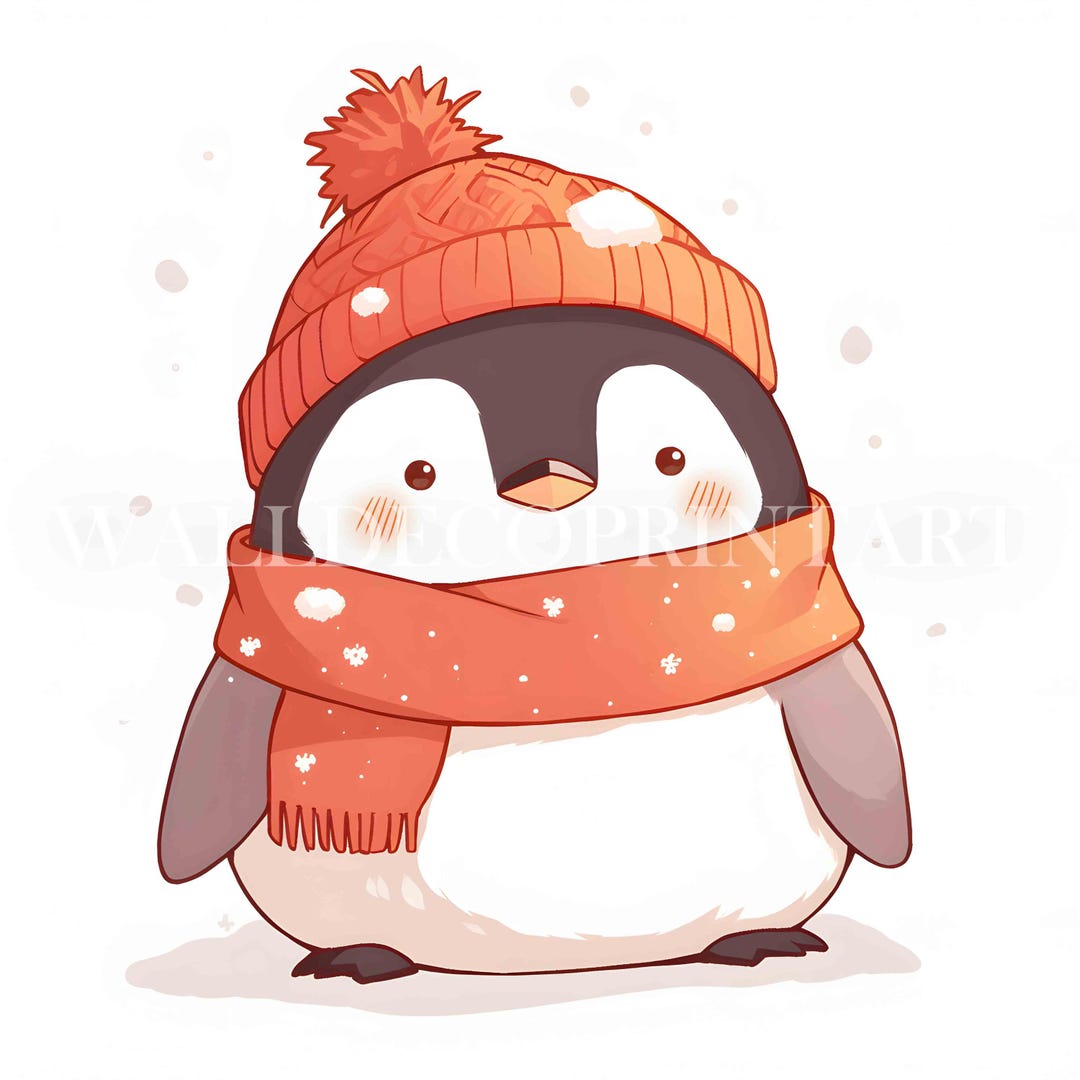 10 Cute Winter Penguin Clipart Bundle - High Quality Jpgs - Digital ...