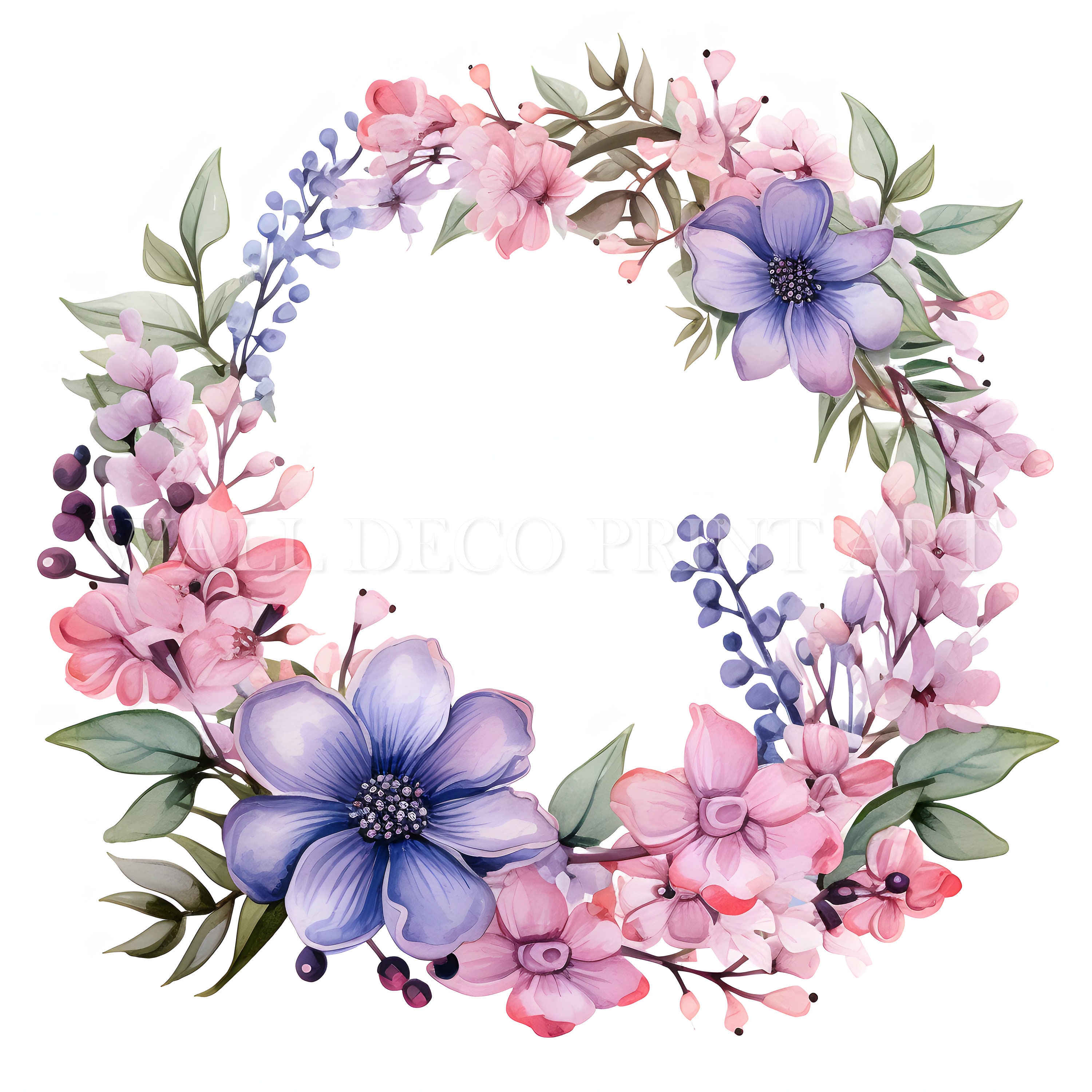 Sweet Peaflower Wreath Clipart 10 High Quality JPG Instant - Etsy