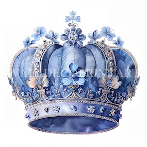 10 Blue Crowns Clipart Bundle - High Quality JPG - Digital Download ...