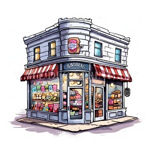 Lovely Colorful Shop Clipart - 10 High Quality Jpgs - Digital Downloads ...