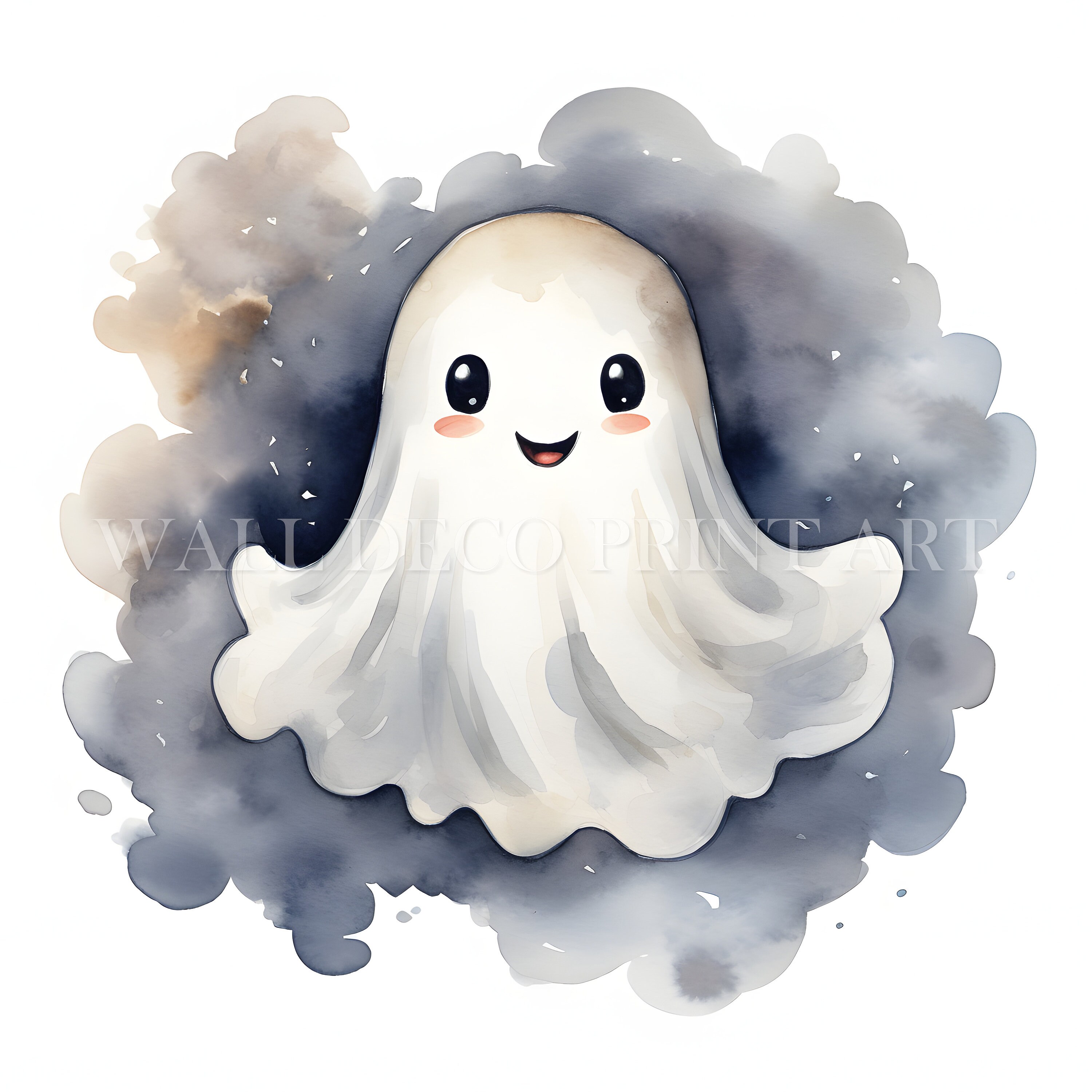 Cute Ghost Clipart Bundle - 10 High Quality Jpgs - Digital Downloads ...