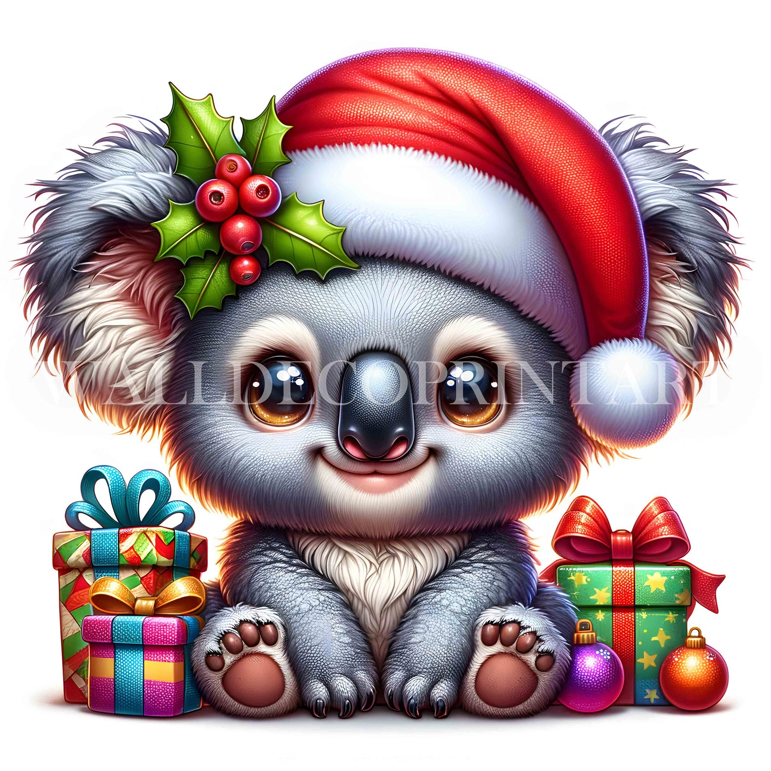 10 Cute Christmas Koala Clipart Bundle 2 - High Quality JPG - Digital ...
