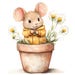 Cute MOUSE in a Pot Clipart Bundle - 10 High Quality Jpgs - Digital ...