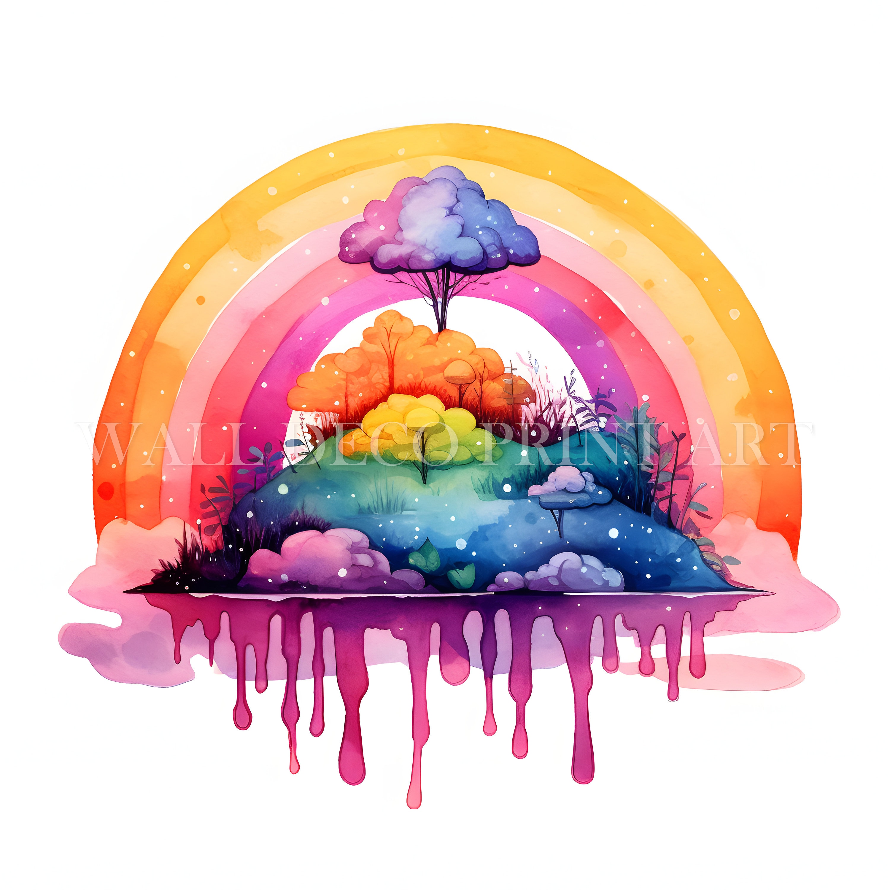 Colorful Rainbows Clipart - 1 PNG & 10 High Quality Jpgs - Digital ...