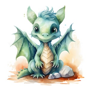 Friendly Dragon Clipart - 10 High Quality Jpgs - Digital Downloads ...