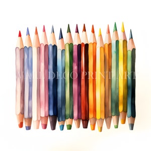 Colorful Pencils Clipart - 10 High Quality Jpgs - Digital Downloads ...