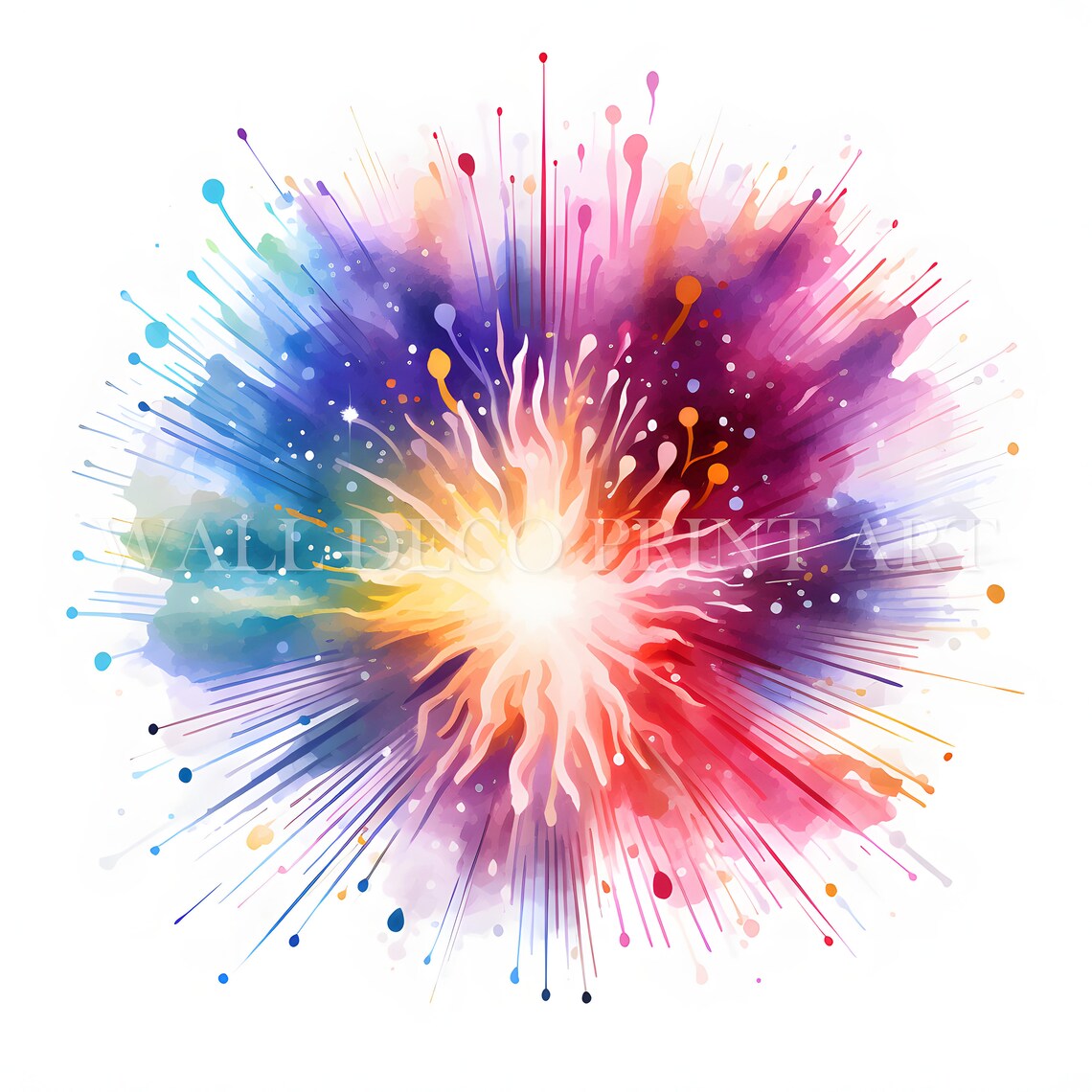 Colorful Firework Clipart Bundle - 10 High Quality Jpgs - Digital ...