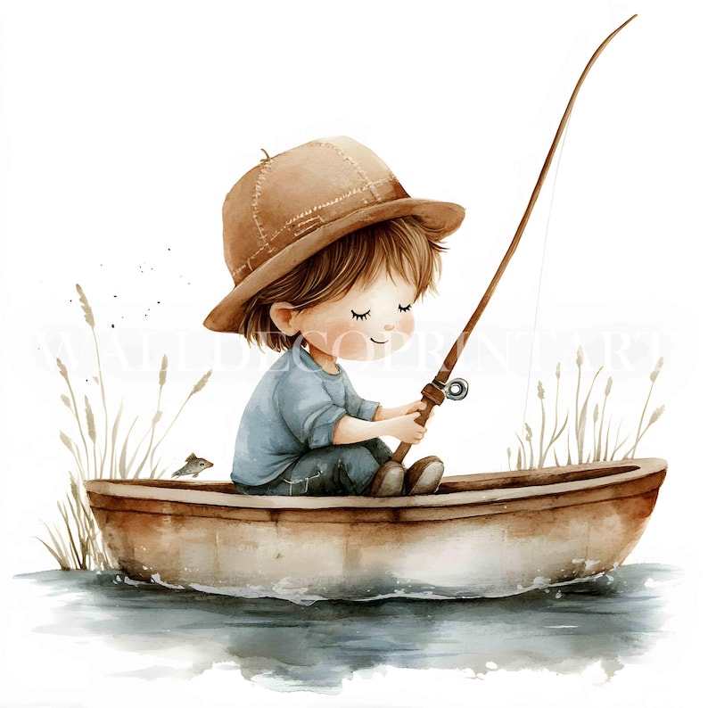 11 Little Fisherman Clipart - High Quality JPG - Digital Download ...