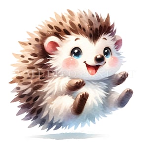 Cute Hedgehog Clipart Bundle - 5 High Quality JPG - SOFT SKETCH ...