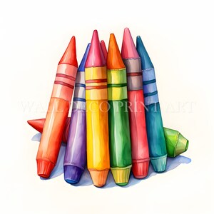 Colorful Crayons Clipart - 9 High Quality Jpgs - Digital Downloads ...